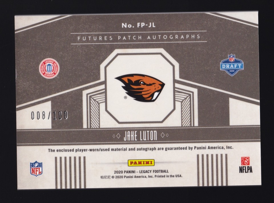 2020 Panini Legacy JAKE LUTON Futures Ruby 🔥 RC Patch Auto /100 | eBay