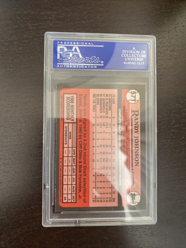 1989 Topps RANDY JOHNSON #57T PSA 9 MINT Rookie Card *POP 550* HALL OF ...