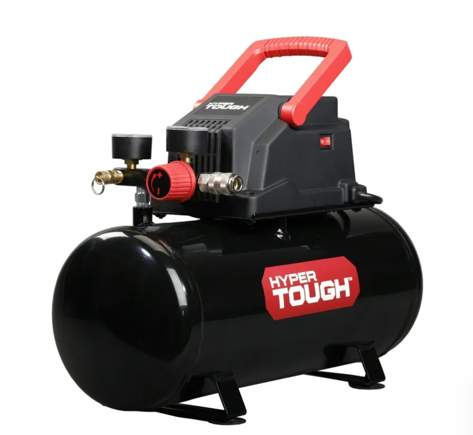 Hyper Tough 3 Gallon Oil-free Portable Air Compressor with Hose ...