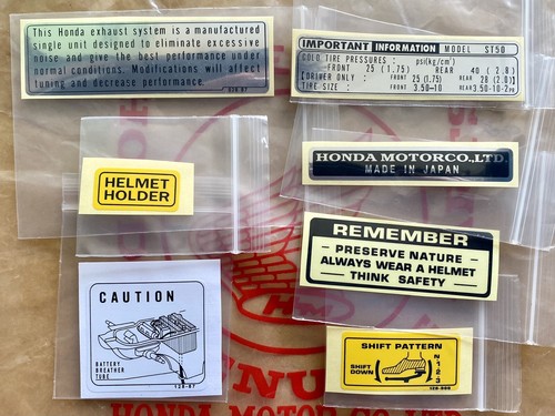 HONDA 50 DAX ST50 DECAL STICKER MARK CAUTION SET | eBay