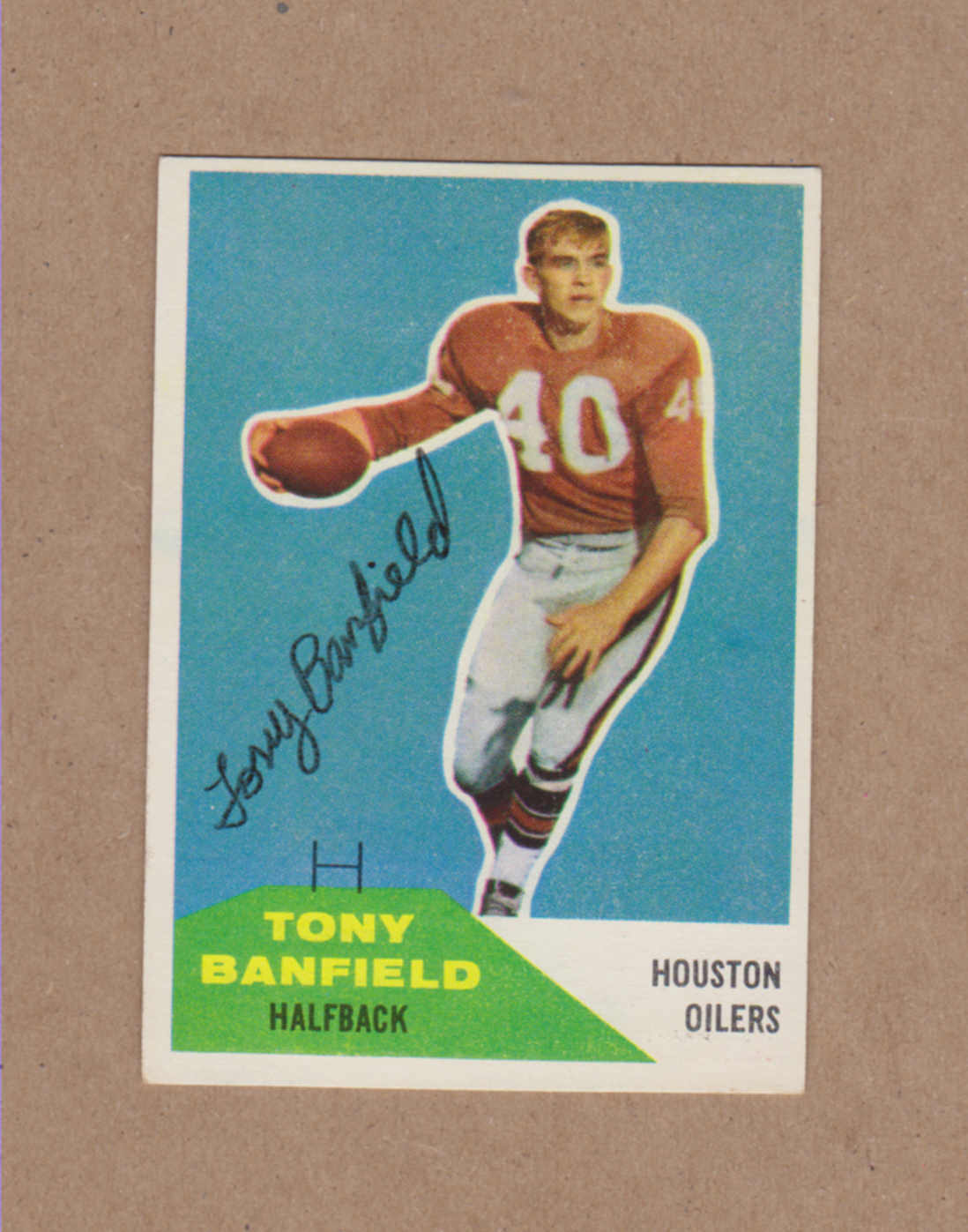 Tony Banfield signed 1960 Topps Rookie card #45-Houston Oilers | eBay