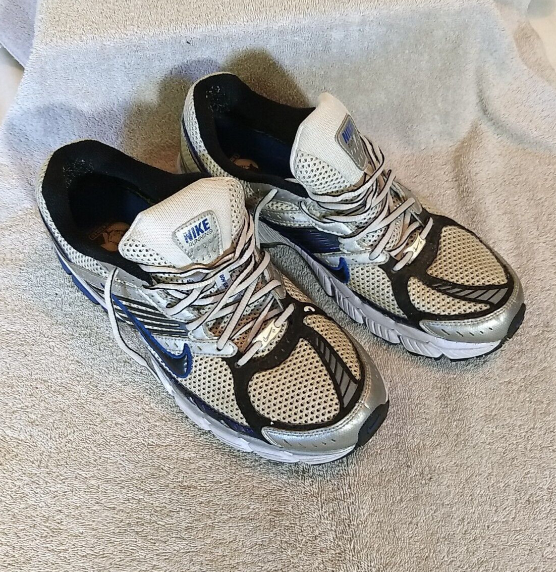 Nike Mens Preowned Structure 11 White/Blue Running Sh… - Gem