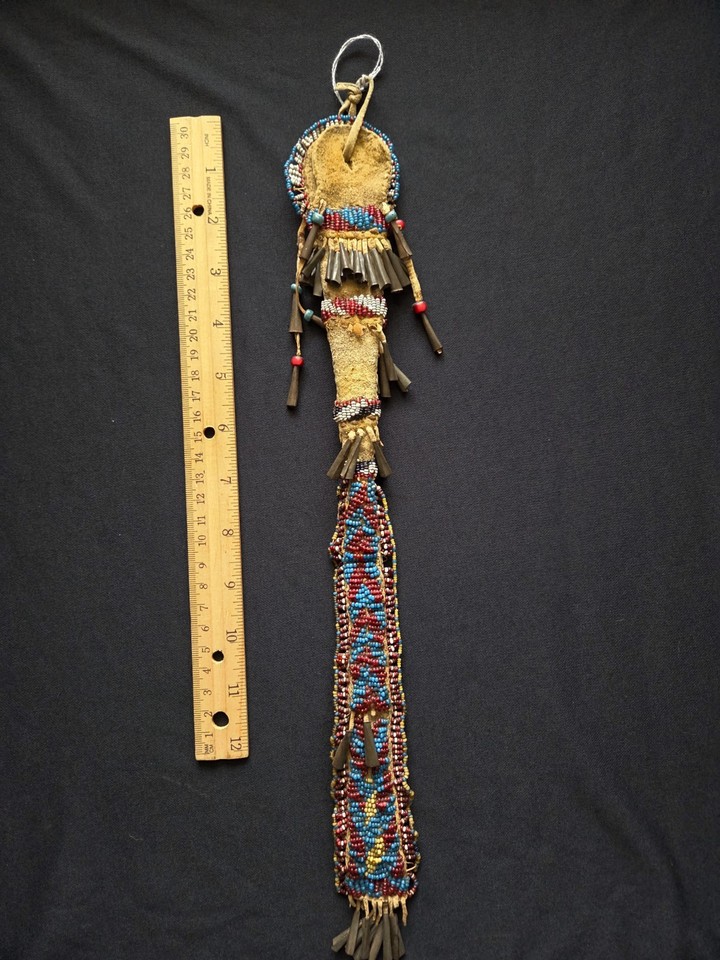 Apache Indian Beaded Awl Case, Circ: 1870s, 16" From An Old Indian ...