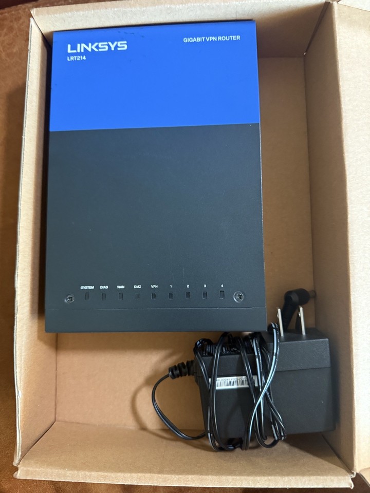 Linksys LRT214 Gigabit VPN Router 4-Port Business Firewall 1-WAN Wired ...