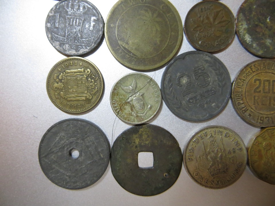 Old Foreign Carded coin lot 20 coins from the Early mid 1900's!! lot ...