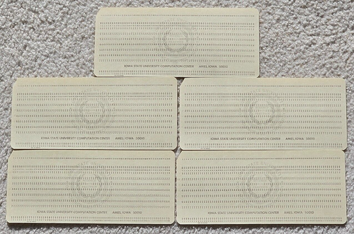 Iowa State Five Unused Computer Punch Cards ISU Ames 1976 | eBay