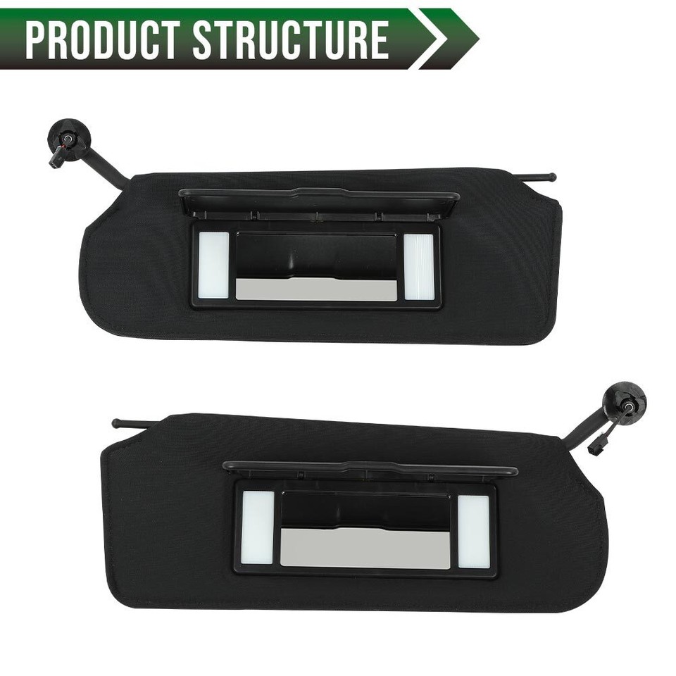 Pair Sun Visors w/ Vanity Mirror & LED Lights Fit For 97-04 Chevy ...