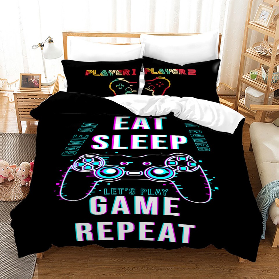 Gamer Girl Let's Play Games Game Room Gamepad Gamer Doona Duvet Quilt ...