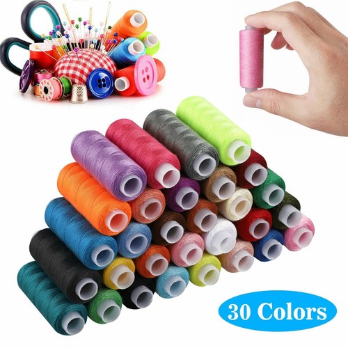 30 Colors 250 Yards Sewing Thread Spools Kit For Hand Stitching ...