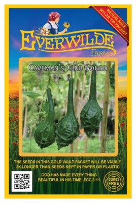 25 Caveman's Club Gourd Seeds - Everwilde Farms Mylar Seed Packet | eBay