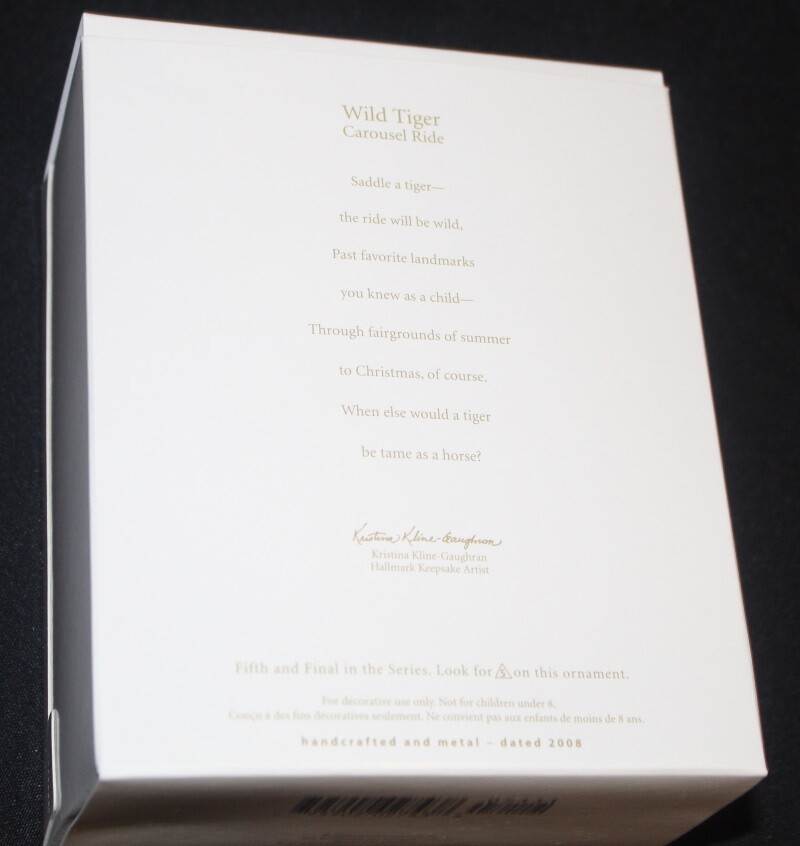 Hallmark Keepsake ornament - Wild Tiger - Carousel Ride 2008 | eBay