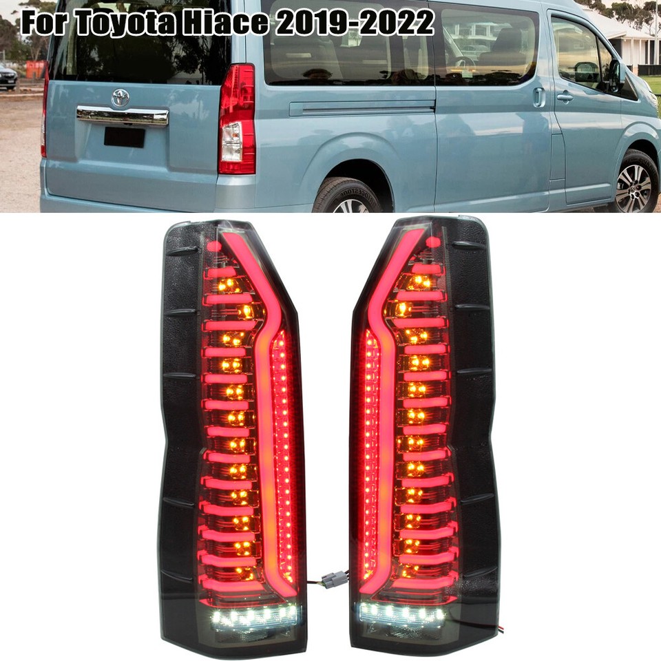 Smoked LED Tail Lights For 2019 2020 2021 2022 Toyota Hiace Rear Lamp ...