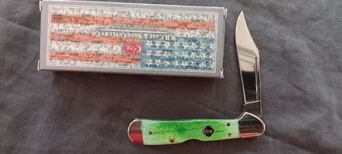 Case XX Green clover bone sawcut mini copper lock 61749 L SS pocket ...