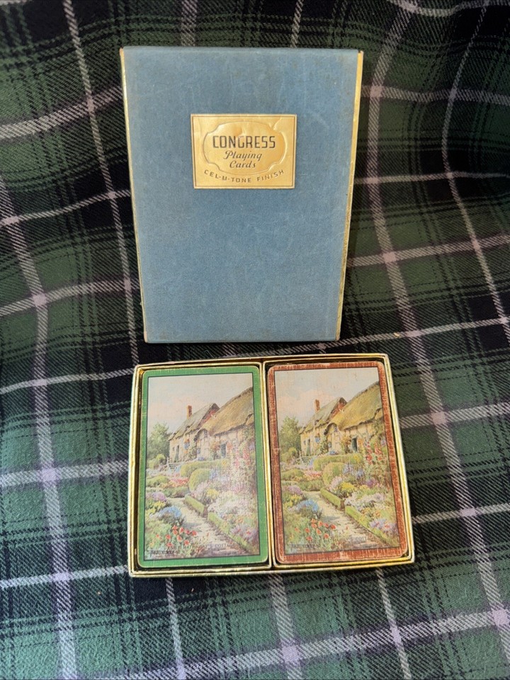 Vintage Congress 2 Decks Playing Cards Cel-U-Tone Finish (B4) | eBay