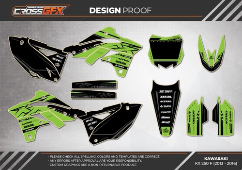 KAWASAKI Complete Graphics KX F KLX 65 85 110 112 125 140 150 230 250 ...