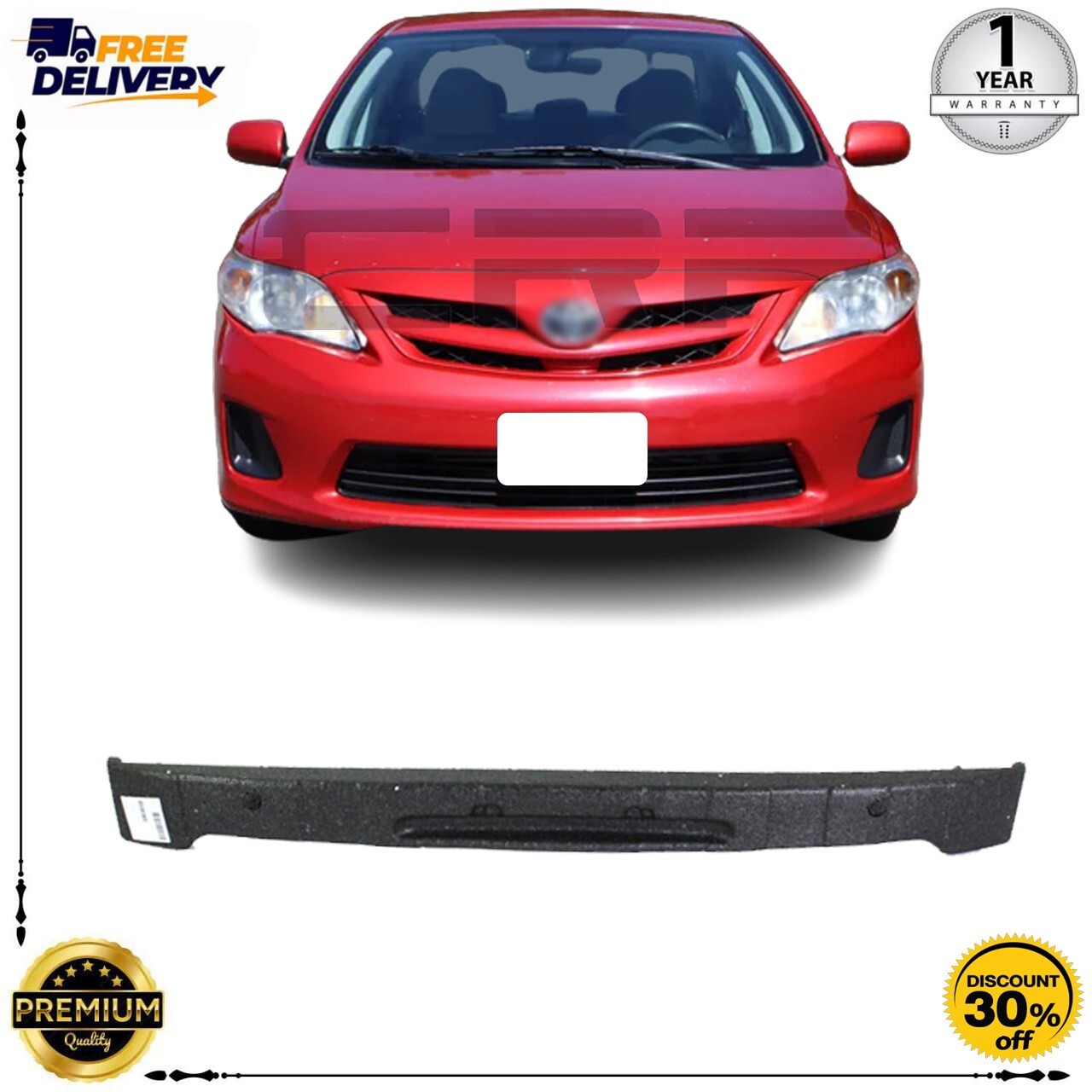 Front Bumper Impact Absorber For 2011-2013 Toyota Corolla TO1070167 ...