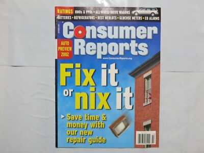 Consumer Reports Back Issue Fix It Or Nix It October 2001 R4 | eBay