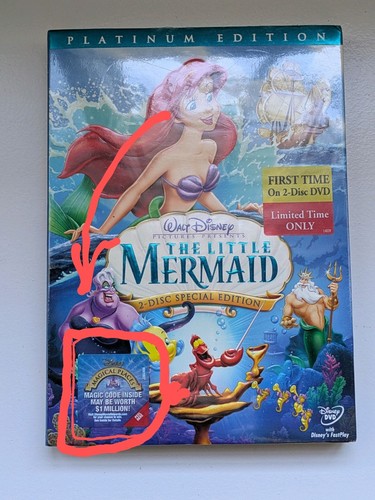 Little Mermaid (DVD 2006 2 Disc) Platinum Edition W/ RARE MILLION ...