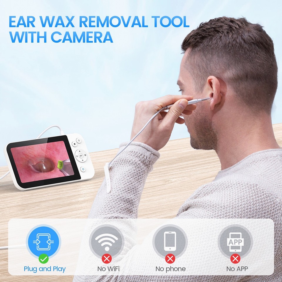 3.9mm Otoscope Camera Ear Wax Removal inspection camera 1080P HD Video ...