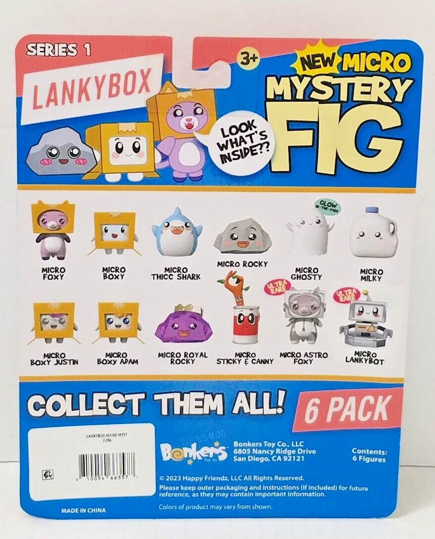 Lankybox Micro Mystery Fig 6 Pack MICRO STICKY CANNY Walmart Excl 2023 ...