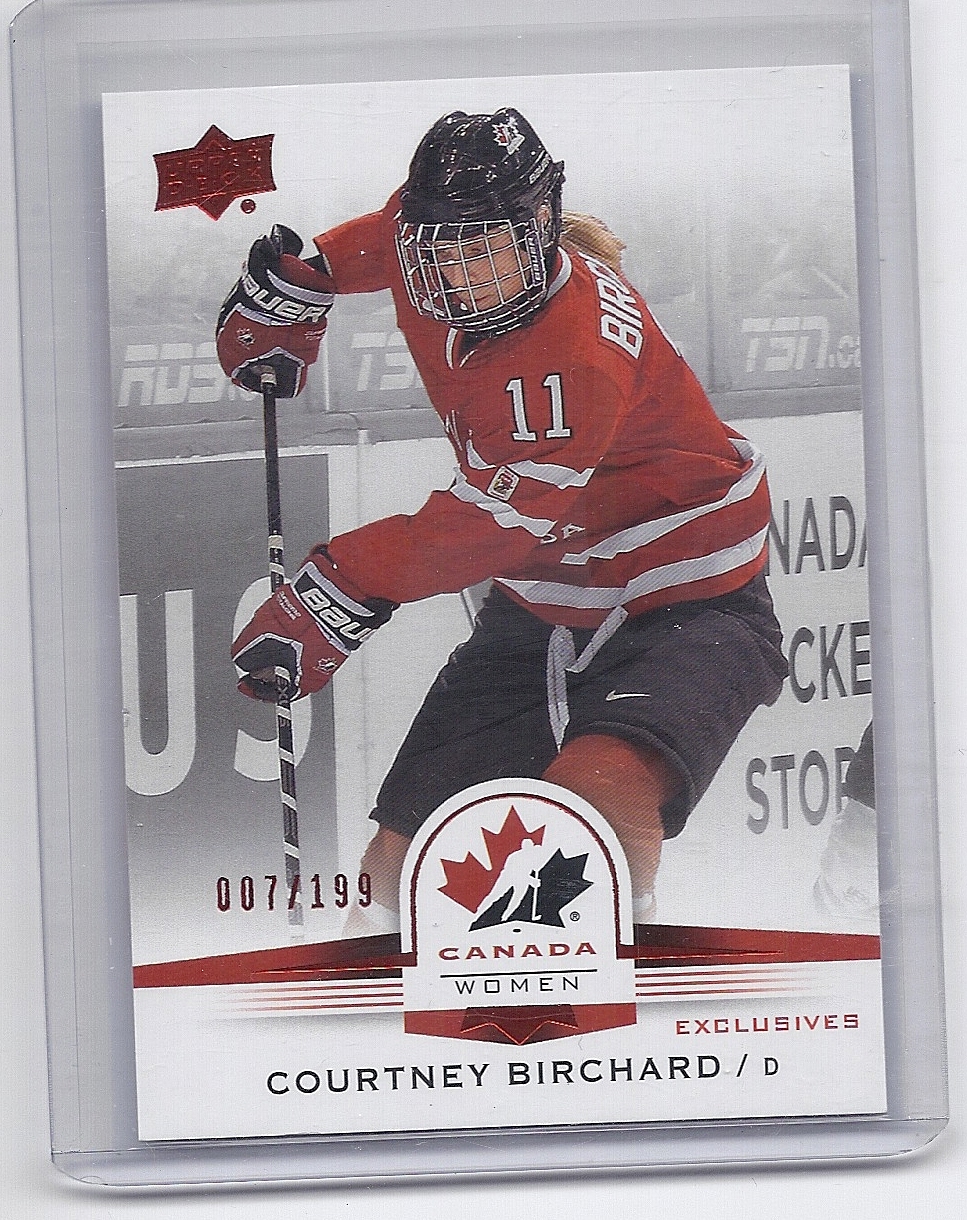 2014 UPPER DECK TEAM CANADA WOMEN COURTNEY BIRCHARD RED EXCLUSIVES /199 ...