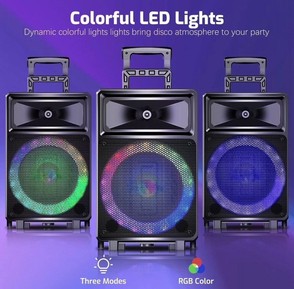 Karaoke Machine with 2 Wireless Microphones,Bluetooth Speaker,Portable ...