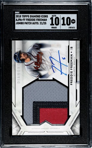 2018 Topps Diamond Icons Jumbo Patch Auto #AJPA-FF Freddie Freeman SGC ...