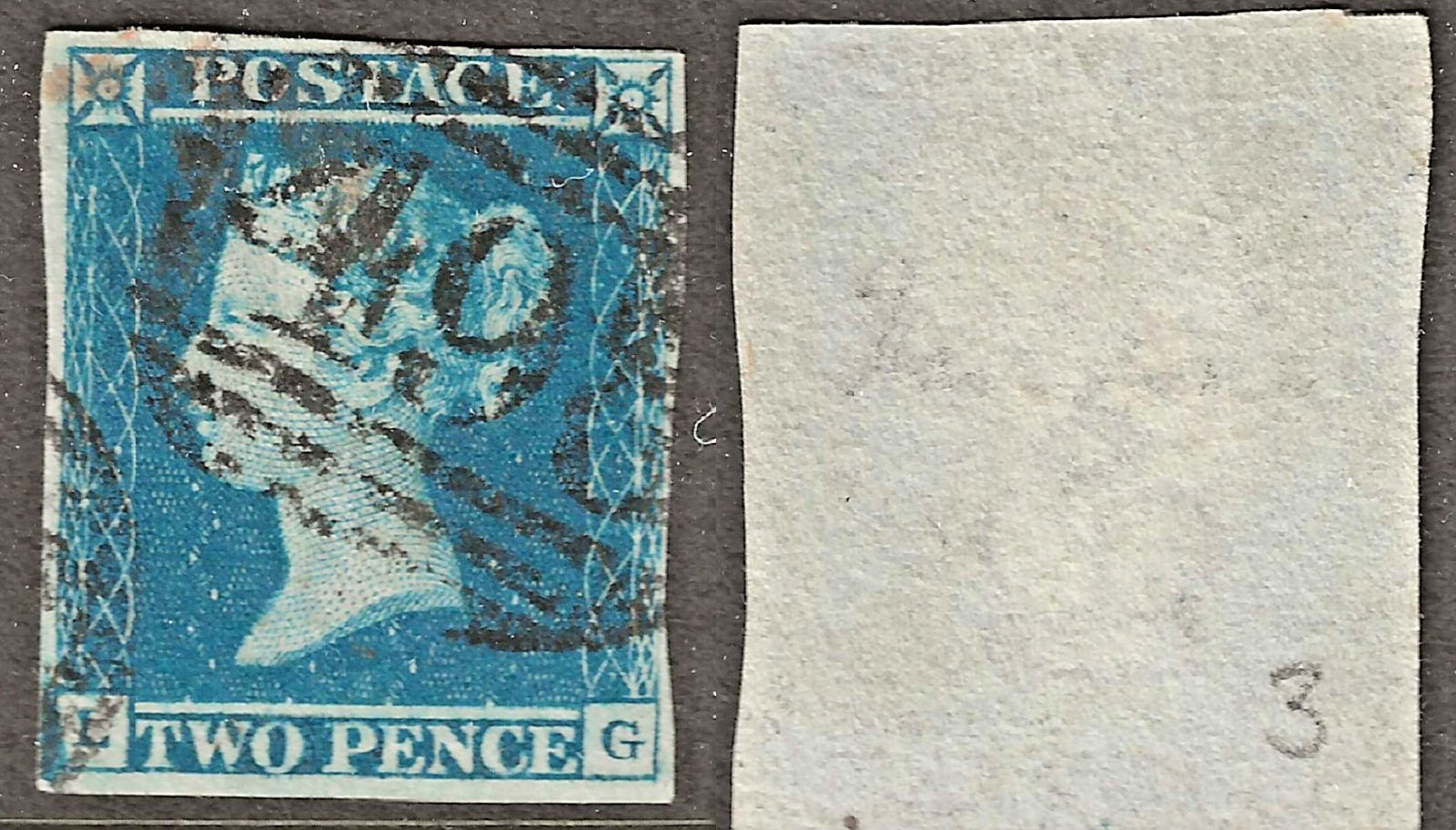 GB QV 1841 Two Penny Blue - SG14 - Plate 3 - Letters LG | eBay
