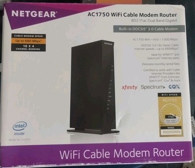 NETGEAR AC1750 WiFi DOCSIS 3.0 Cable Modem Router (C6300-100NAS) | eBay