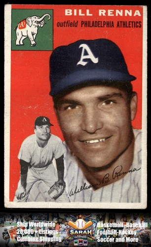 1954 Topps #112 Bill Renna Philadelphia Athletics | eBay