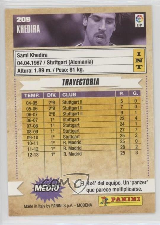 2013-14 Panini Megacracks MGK La Liga Sami Khedira #209 3ra | eBay