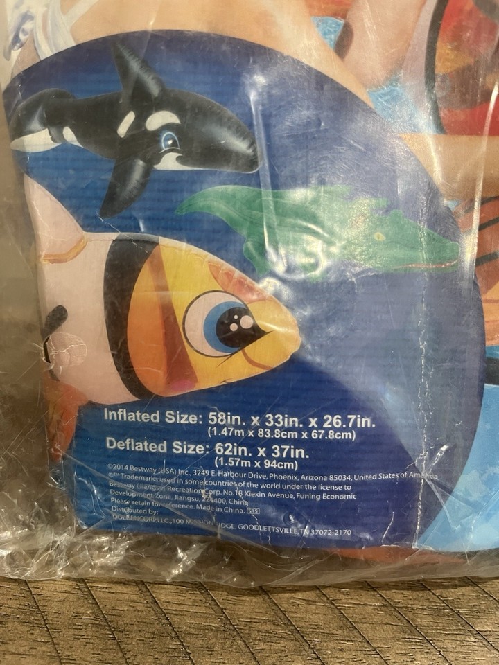 Bestway Splash & Play Vinyl Clown Fish Ride On Pool Float Inflatable 58 ...