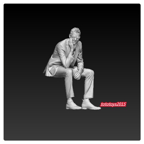 1/64 Scene Prop Thinking Man & Seat Minatures Figure Doll For Cars ...