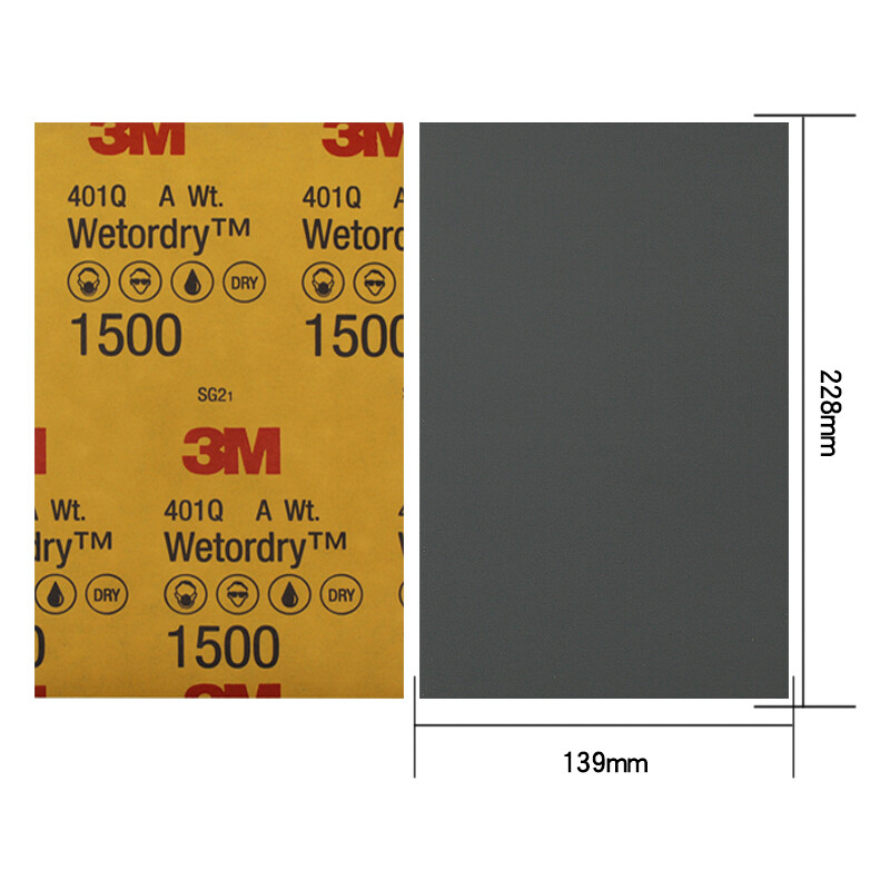 3M WETorDRY Abrasive Sheet 401Q 1200/1500/2000/2500 Grit Sandpaper (50 ...