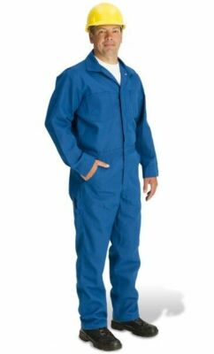 Topps 6 oz. Nomex IIIA Flame Resistant Coverall 5.7 Arc Rating Royal ...