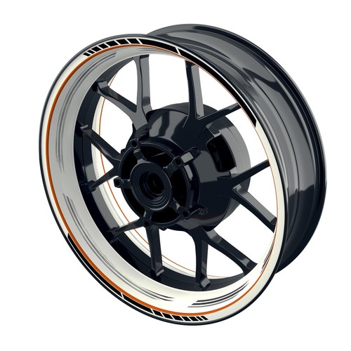 Scratched W Neutral Rim Stickers Rim Edge Stickers Wheel Sticker Orange ...