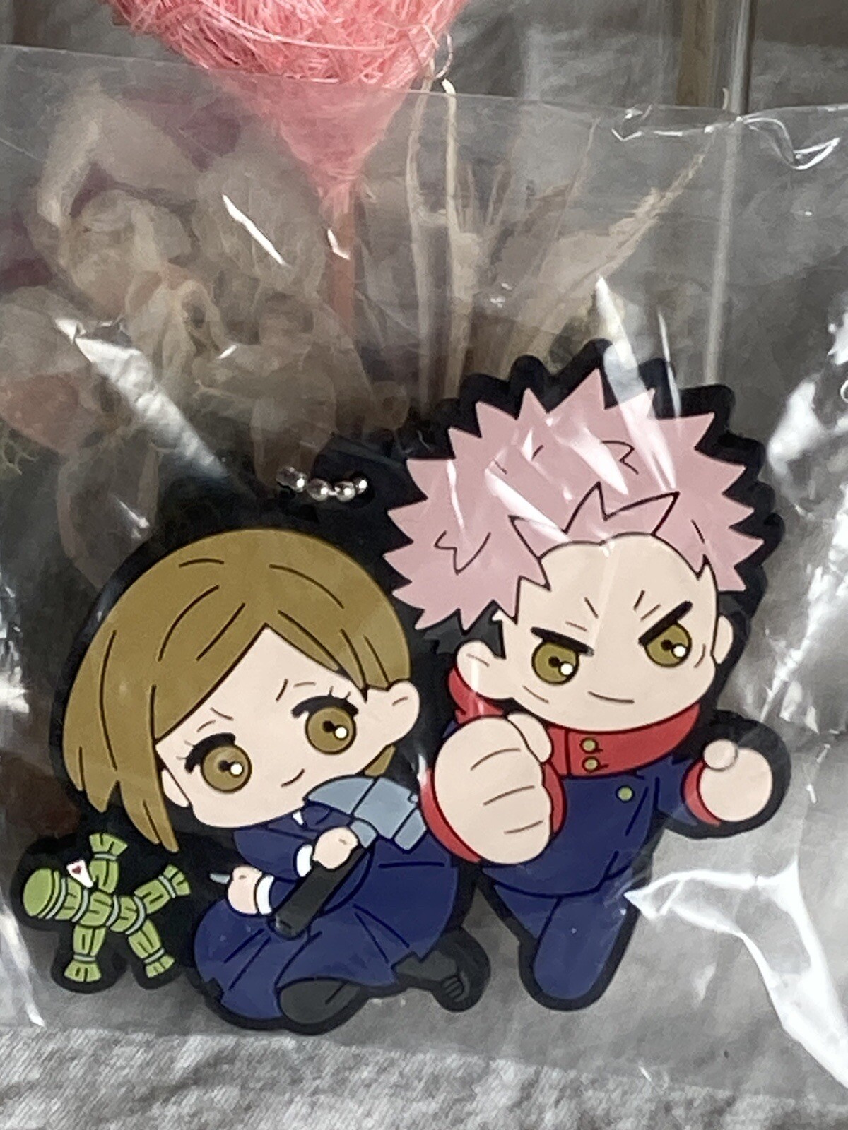 Jyujyutu Kaisen rubber mascot Yuji Itadori & Kugisaki Nobar strap key ...