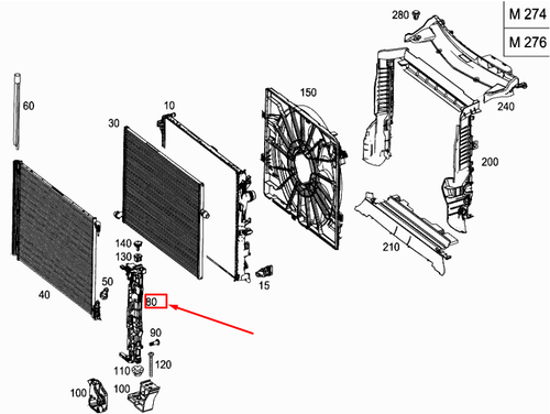 New MERCEDES-BENZ E Coupe C238 Right Radiator Support Frame A0995043418 ...