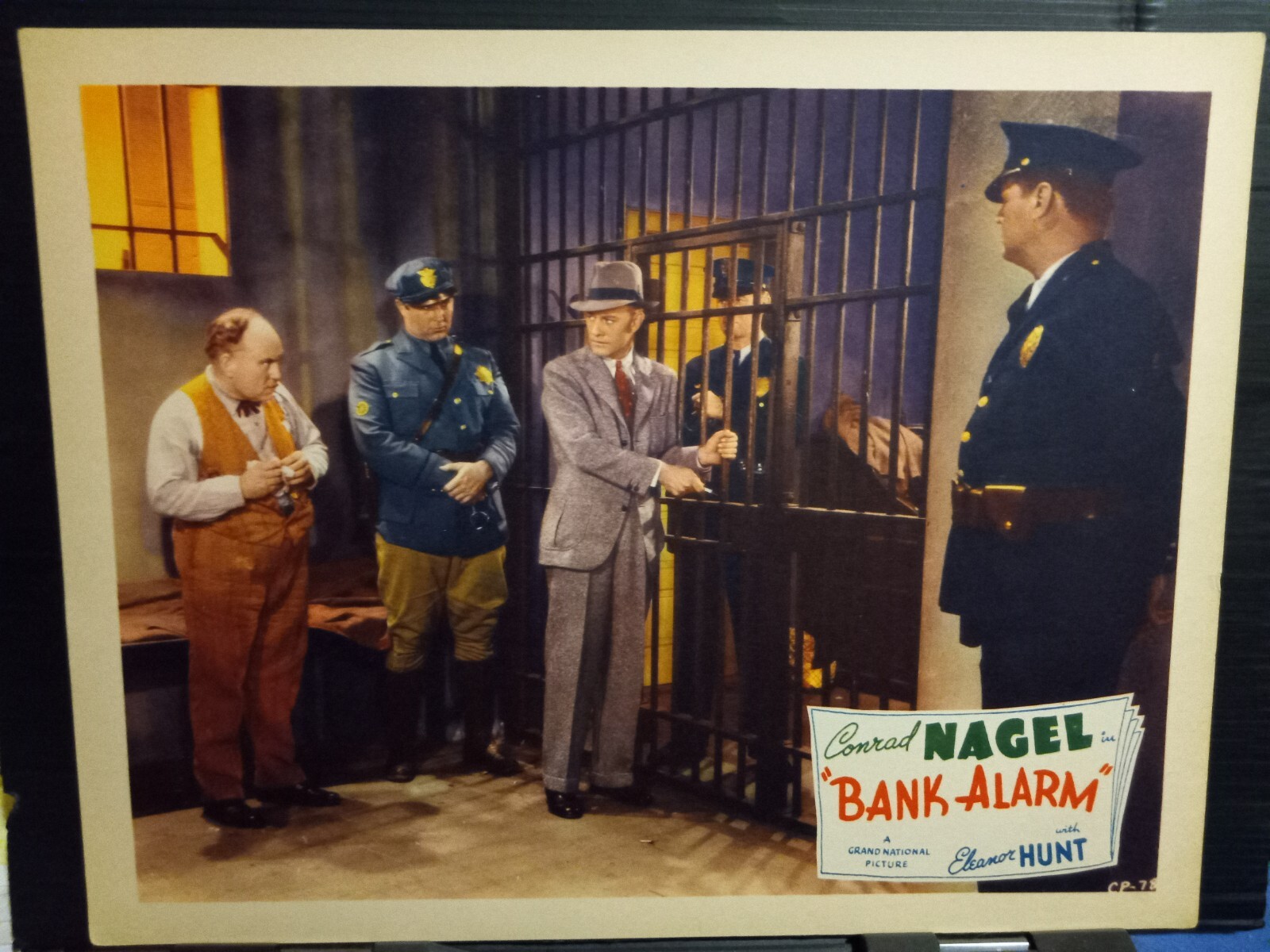 Lobby Card 1937 BANK ALARM Conrad Nagel cops jail bank robbers | eBay