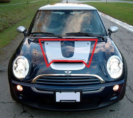 NEW GENUINE MINI COOPER R53 S CHECKMATE HOOD BONNET DECAL SILVER ...
