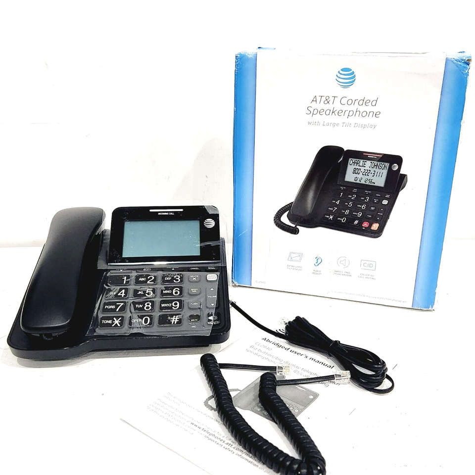 AT&T CL2940 Corded Phone Speakerphone Extra-Large Tilt Display Caller ...