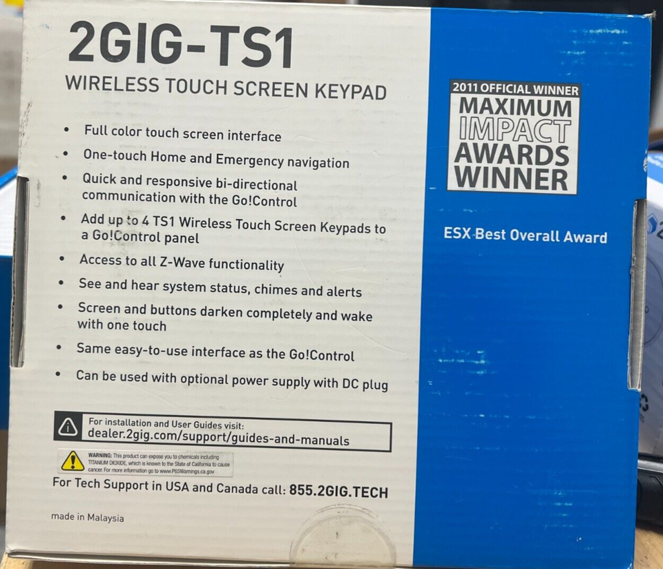 2GIG-TS1 Wireless Touch Screen Keypad | eBay