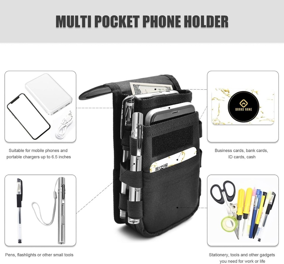 Dual Phone Holster,Belt Phone Pouch, Large Smartphone Pouch Cell Phone ...