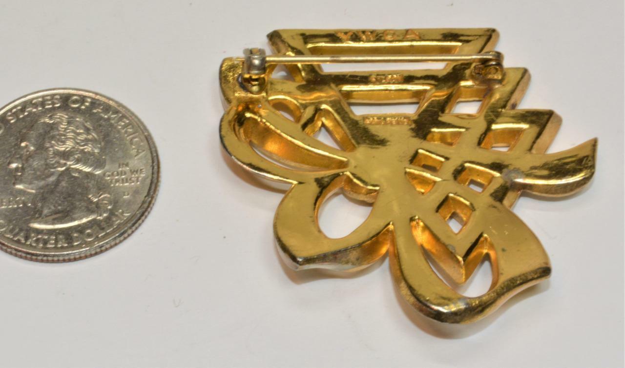 1940s Signed SILSON Goldtone White Blue Enameled YWCA Patriotic WWII ...