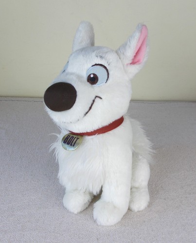Disney Parks Bolt 12" Sitting Dog Plush Soft Toy Walt Disney White Dog ...