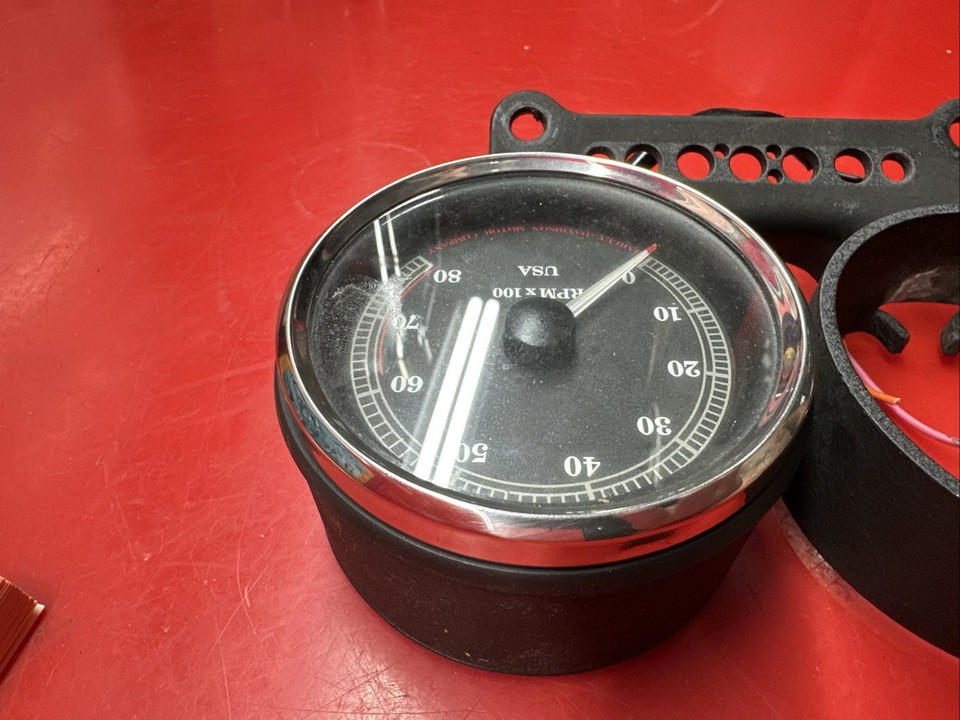 Harley Sportster Dyna Tach Tachometer Speedo Bracket Dual Gauge Mount ...