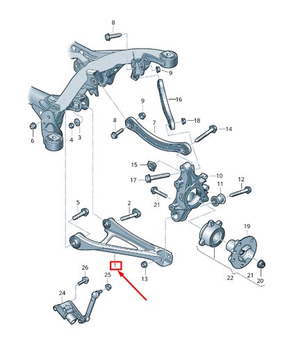 NEW VW TOUAREG 7P REAR LEFT LOWER WISHBONE ARM 7P0505311E ORIGINAL NO🇺🇸 ...