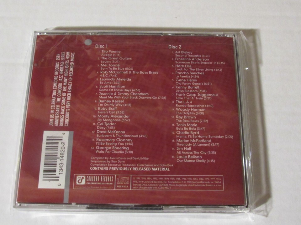 JAZZ CD The Sampler Concord Jazz Heritage Series 2 Discs | eBay