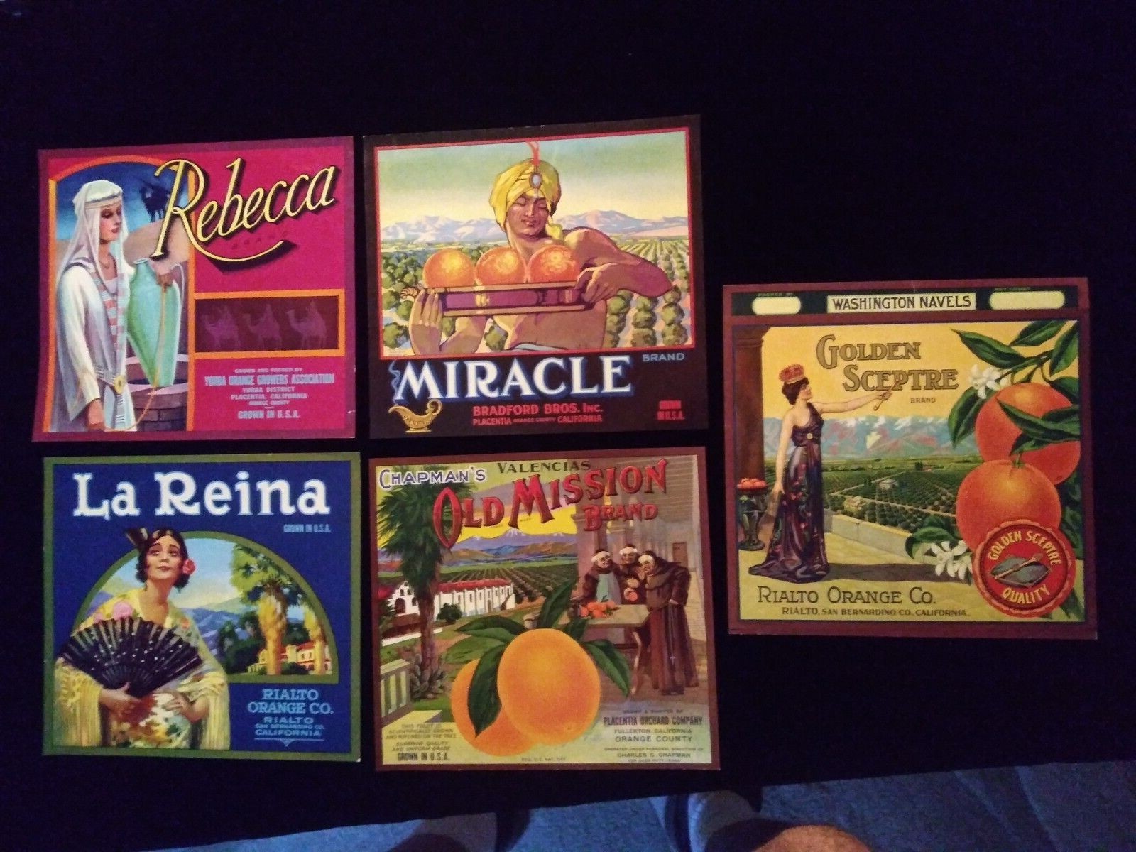 5 original vintage California citrus labels | eBay