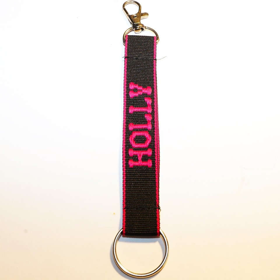 Key Chain Embroidered Lanyard Ring Clasp Choose Name or Fun Phrase 6 ...
